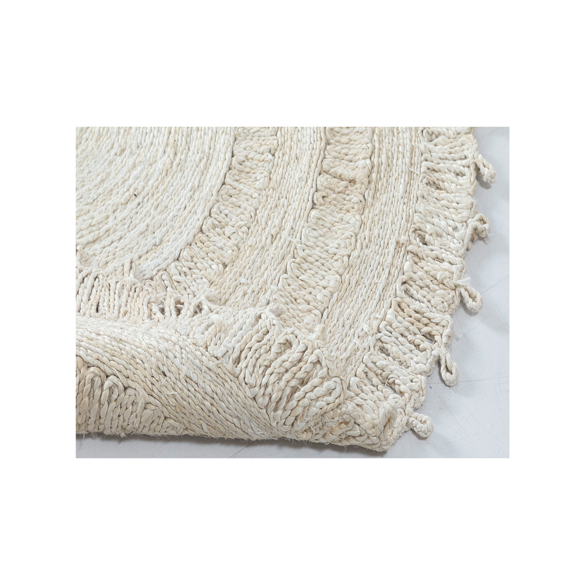 Medallion White Hand Woven Rug